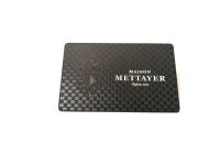 China Carbon Fibre OEM 85x54mm Metal Plain Black Business Cards for sale
