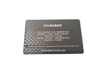 China Carbon Fibre OEM 85x54mm Metal Plain Black Business Cards for sale