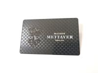 China Carbon Fibre OEM 85x54mm Metal Plain Black Business Cards for sale