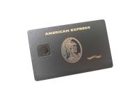 China Big Chip Hole Frosted Laser Engrave Matt Black Metal Cards for sale