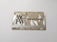 China Frosted Engraved Silver Etch Metal Business Cards 85x54mm for sale