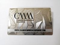 China Frosted Engraved Silver Etch Metal Business Cards 85x54mm for sale
