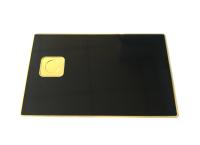 China Shiny Gold Black Metal Membership Card Printing With Chip for sale