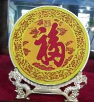 China Custom Chinese Luxury Cloisonne Colorful Metal Round Plates for sale