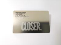 China Brushed 0.8mm Thickness Metal Business Cards Etching Logo for sale