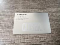 China Brushed 0.8mm Thickness Metal Business Cards Etching Logo for sale