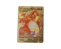 China 0.4mm Thickness Charizard Collection Card Vmax DX GX Pokemon Metal Gold Plated for sale