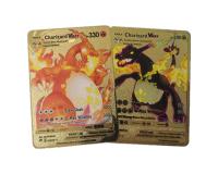 China 0.4mm Thickness Charizard Collection Card Vmax DX GX Pokemon Metal Gold Plated for sale