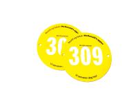 China 2 Holes Metal Label Plates Customized Metal Logo Tag 70mm Diameter for sale