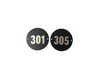 China Stainless Steel Metal Matte Black Label Tag Round Shape For Hotel for sale
