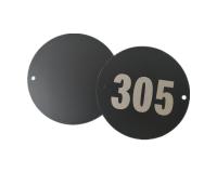 China Stainless Steel Metal Matte Black Label Tag Round Shape For Hotel for sale