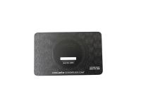 China CR80 Matte Black Metal Business Cards 0.8mm Debossed Custom Logo for sale