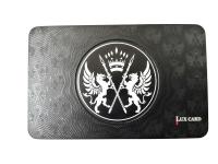 China CR80 Matte Black Metal Business Cards 0.8mm Debossed Custom Logo for sale