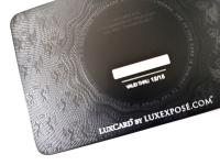 China CR80 Matte Black Metal Business Cards 0.8mm Debossed Custom Logo for sale