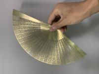 China 23cm Metal Folding Fan Custom Home And Garden Art Decoration for sale