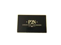 China Matte Black Metal Business Cards Stainless Steel Plated Gold Silkscreen Print for sale