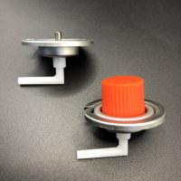 China Butane Gas Valve with Tinplate and PP Metal Type Inner Gasket Buna Black Handle Color for sale