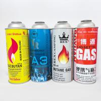 China CMYK Printing Metal Butane Gas Canister 1.4 Mpa Burst Pressure for sale