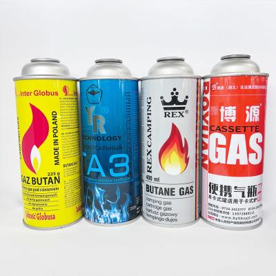 China CMYK Printing Metal Butane Gas Canister 1.4 Mpa Burst Pressure for sale