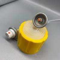 China 1 Inch Foam Cleaner Aerosol Valve with Integrated Brush Cap for Car Interior Cleaning Spray for sale