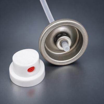 China 1-Inch Tinplate Dry Shampoo Valve for Powder Formulation Aerosol Spray Valve for sale