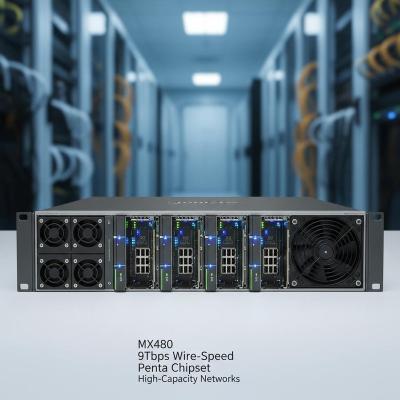China Juniper MX480 Enterprise Router with 9Tbps Wire-Speed, 6-Slot Modular Platform and Penta Chipset for High-Capacity Networks for sale