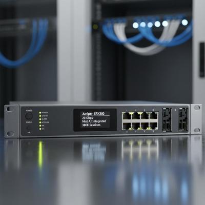 China Juniper SRX380 Enterprise Firewall with 20 Gbps Throughput, Mist AI Integration, and 380K Concurrent Sessions for sale
