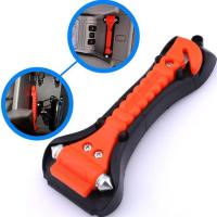 China Car Emergency Tool Double Steel-Tipped Window Breaker and Safety Hammer for Red Vehicles for sale
