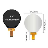 China 3.4 Inch Round TFT LCD TouchScreen with 800×800 Resolution MIPI Interface and IPS Panel for sale