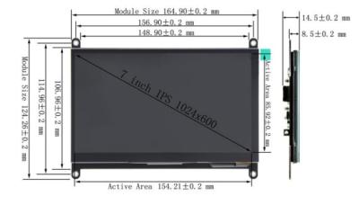 China 7 Inch 1024x600 Capacitive Touch Screen With 5 Point Capacitive Touch Screen for sale