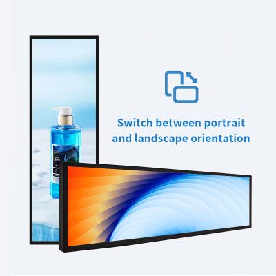 China Android Wall Mount Stretched Bar LCD Display , 47.6 Inch Shelf Edge LCD Display for sale
