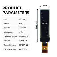 China 0.87 Inch OLED Display Module with 128x32 Resolution and 4-Wire SPI Interface for sale