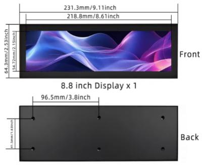China YZY 8.8 Inch HDMI LCD Display with 480x1920 Resolution and IPS Full-Angle Panel for Computer Secondary Screen for sale