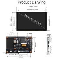 China YBC050PKH-Q2 5 Inch 1024×600 HDMI LCD Display with 5-Point Capacitive Touch for Raspberry Pi for sale