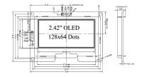 China 2.42 Inch 128x64 Dot Matrix OLED Display Module with SSD1309 I2C 4-Pin Interface for sale