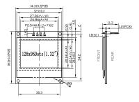 China 1.32 Inch 128x96 Dot Matrix OLED Module SSD1327Z COG Design I2C 4-Pin 3~5V for sale