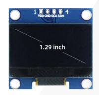 China 1.30 Inch 128x64 Dot Matrix OLED Module GME12864 COG Design I2C 4-Pin 1.65~3.3V for sale