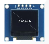 China 0.66 Inch 64*48 Dot Matrix OLED Module 0.66-4pin SSD1306 I2C 4-Pin 3.3~5V for sale