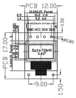 China 0.42 Inch 72x40 Dot Matrix OLED Module SS1306 COG Design I2C 4-Pin 3.3~5V for sale