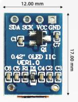 China 0.42 Inch 72x40 Dot Matrix OLED Module SS1306 COG Design I2C 4-Pin 3.3~5V for sale