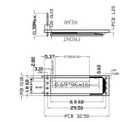 China 0.69 Inch 96x16 Dot Matrix OLED Module SSD1306 COG Design I2C 4-Pin 3.3~5V for sale