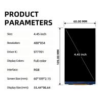 China 4.45 Inch TFT IPS LCD Panel 480×854 RGB Interface 40 Pin ST7701 for Smart Device & Industrial Display for sale