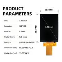China 3.95 Inch IPS TFT LCD Display 320x480 Resolution ILI9488 Driver 8/16-bit Parallel SPI Interface 40-pin Connector for Smart Home for sale
