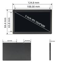 China YBN050PKU-Q1 5-inch Type-C chassis secondary display with USB direct connection, 1024x600 high-definition IPS monitor for computer, Aida64 for sale