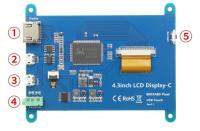 China 4.3 Inch IPS HDMI LCD Display with 800x480 Resolution and 5 Point Touch Screen Module for sale
