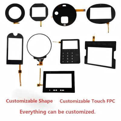 China YT1700C2U‑C1 Complete G+G PCAP Touch Assembly,381.6×317.1mm Tempered Black Silk‑Screen Glass With 450mm FPC Cable USB 4‑Point Touch For HMI Device for sale
