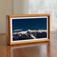 China 7 Inch WiFi Smart Solid Wood Digital Photo Frame, Linux System, Type‑C Port, Multi‑Language Support, Remote Upload Photos Videos, Optional Human Body Sensing Function for sale