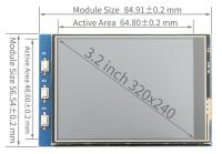 China 3.2 Inch SPI TFT Display YBR032GEM‑Q1 320×240,ILI9341 Resistive Touch Screen Compatible For Full Series Raspberry Pi Board for sale