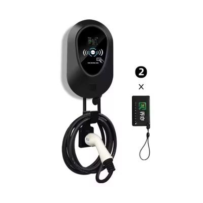 China 16A Single Phase Wallbox Homeuse Type2 EV Charger Station 22kW 11kW 7kW with Bluetooth Card Swiping App Control for sale