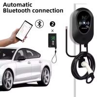China 16A Single Phase Wallbox Homeuse Type2 EV Charger Station 22kW 11kW 7kW with Bluetooth Card Swiping App Control for sale